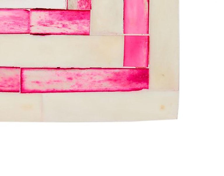 Modern Pink and White Striped Bone Inlay Decorative Box For Sale at ...