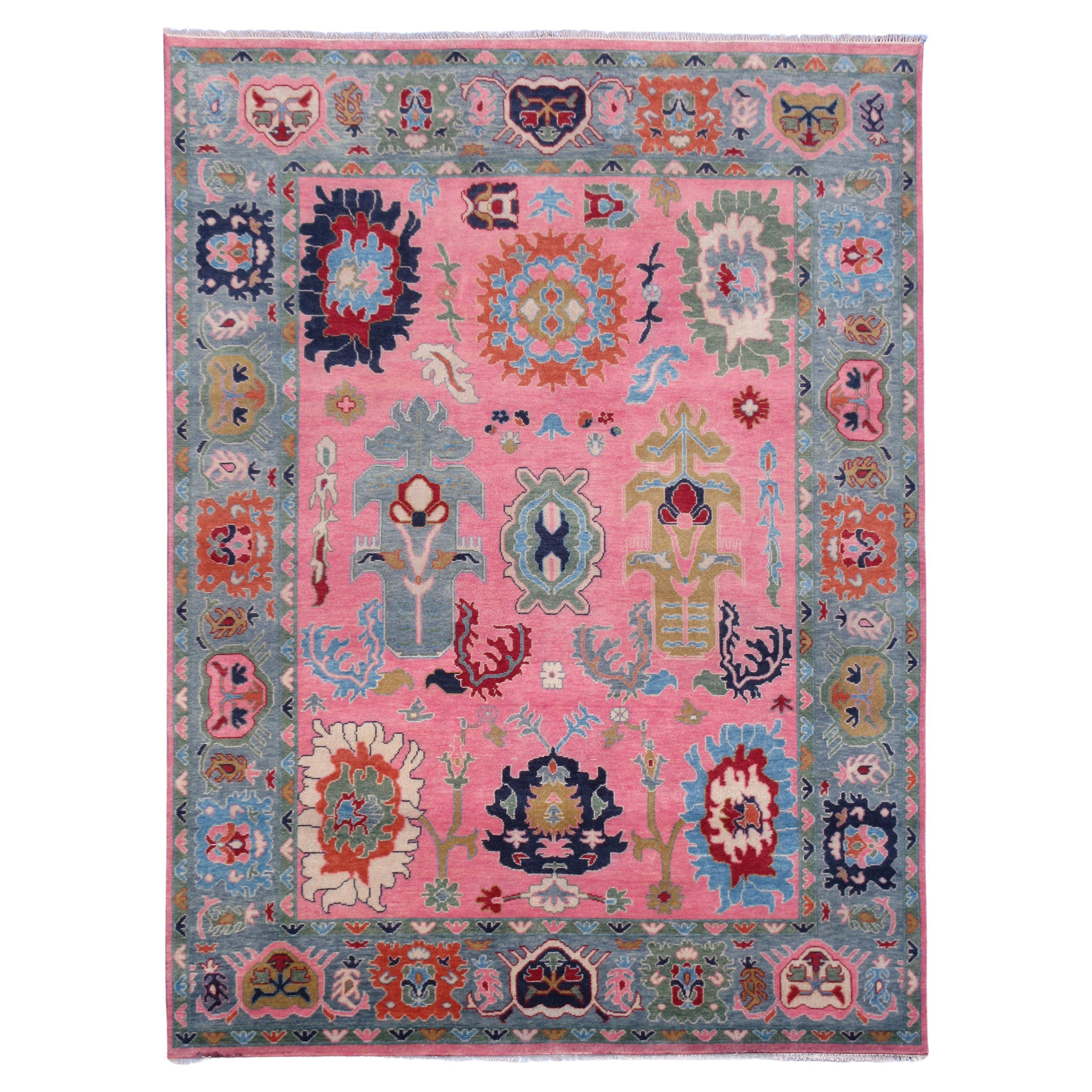 Modern Pink Oushak For Sale at 1stDibs