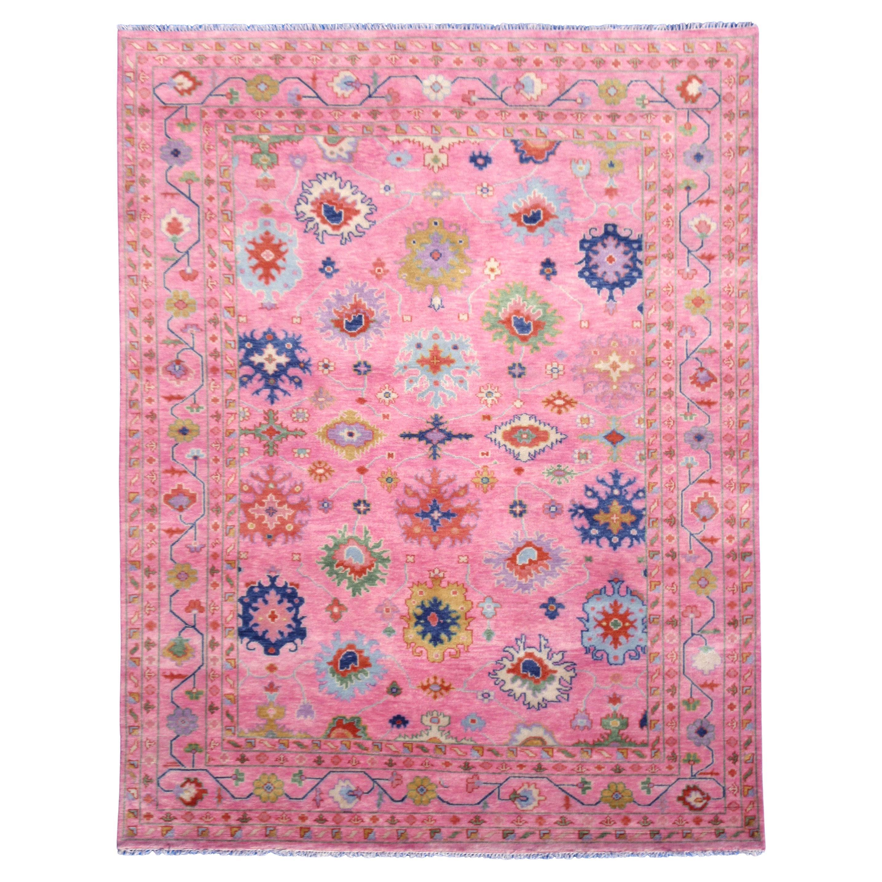 Modern Pink Oushak For Sale at 1stDibs