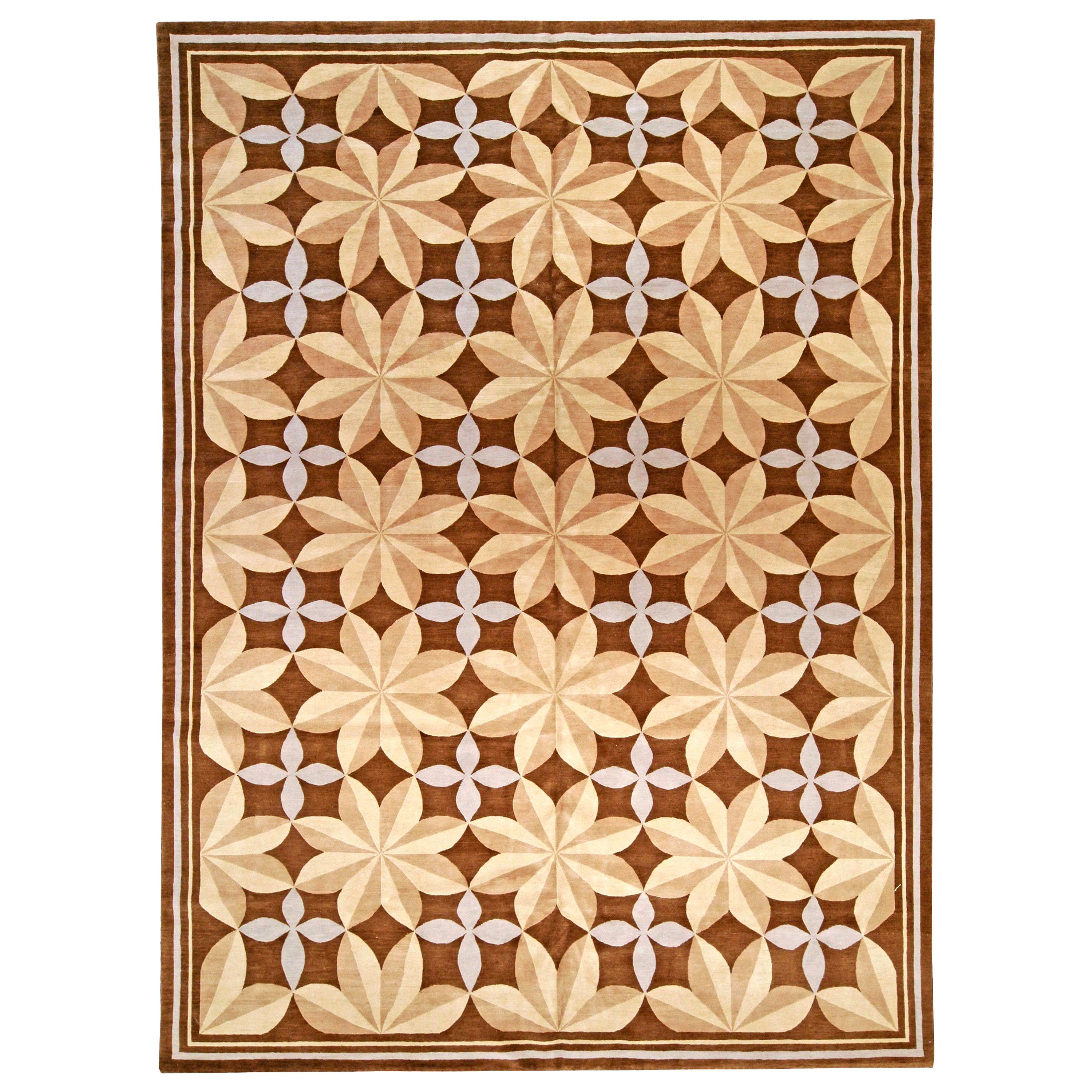 Modern Hollywood Regency Emerald Gold Interior Design Rug Wool Silk ...