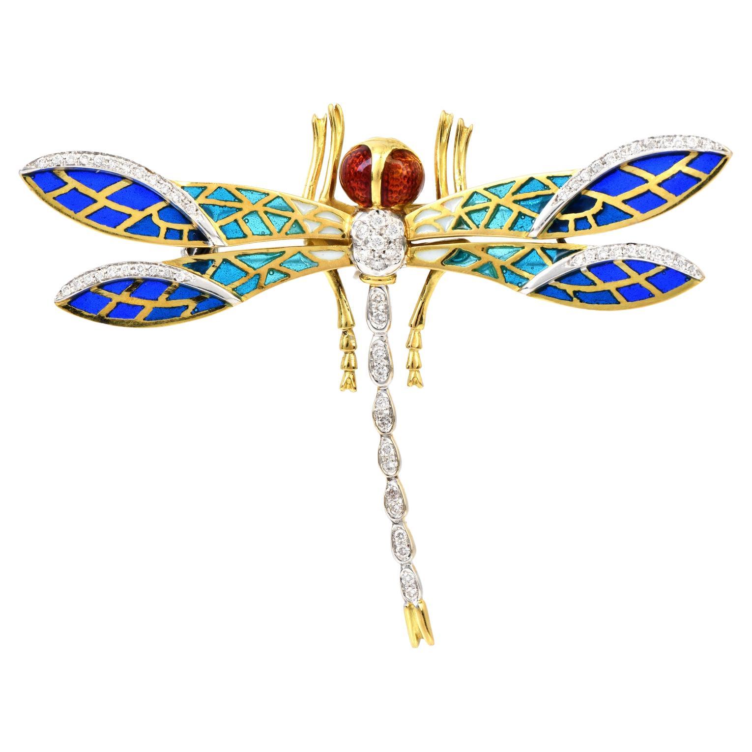 Plique-a-Jour Enamel Fairy Pendant/Pin at 1stDibs