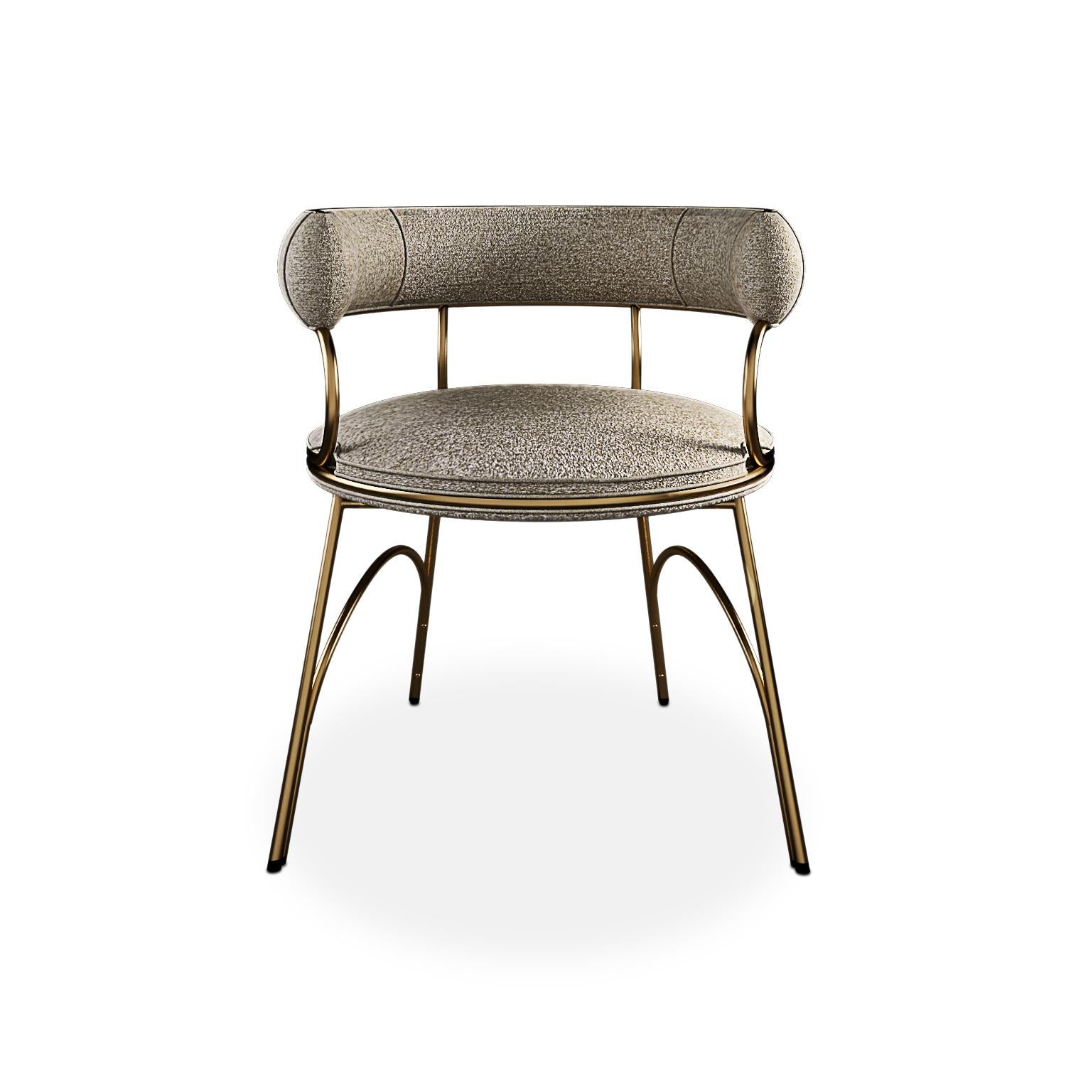 Modern Brass Austin Dining Chair Dobby Textile For Sale at 1stDibs ...