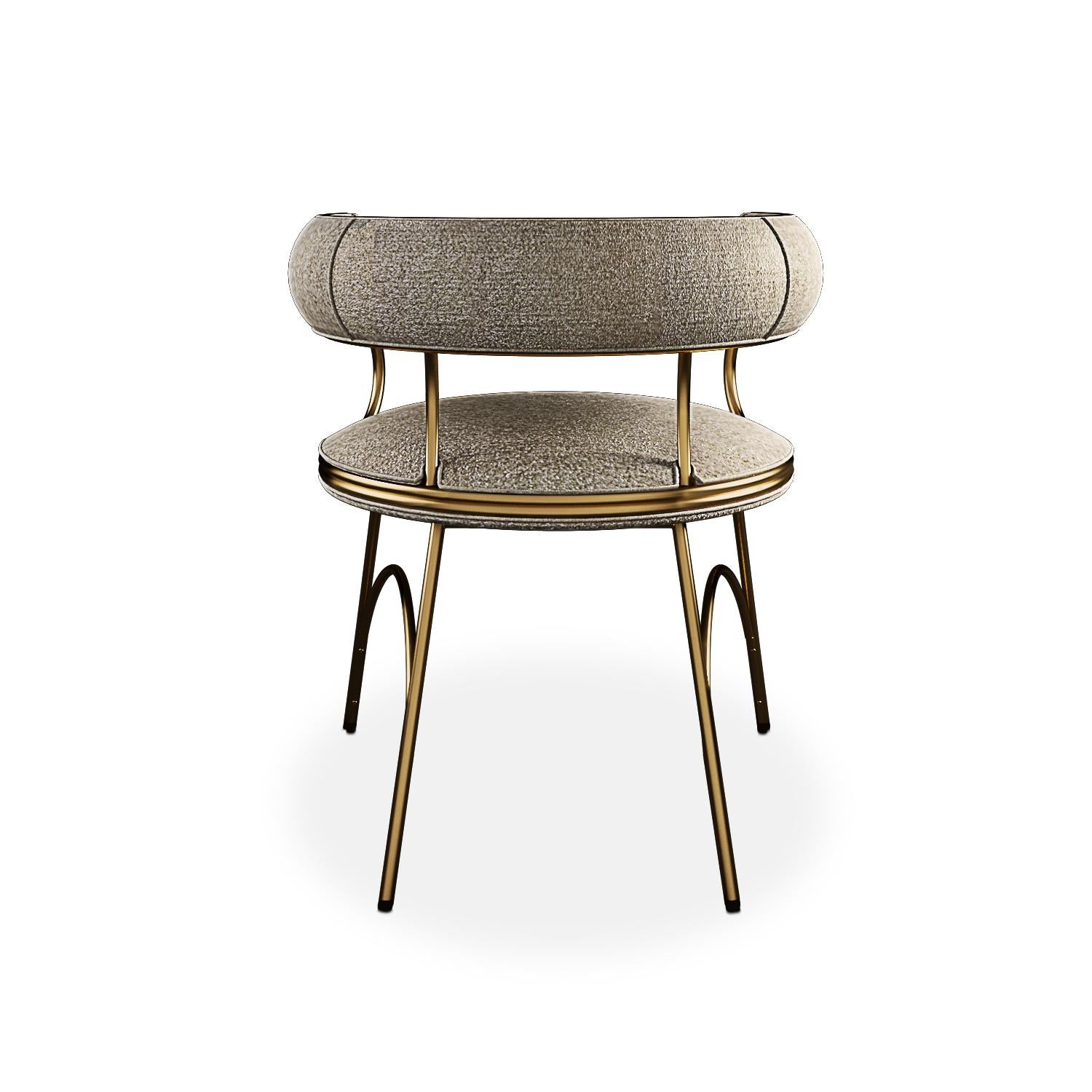 Modern Brass Austin Dining Chair Dobby Textile For Sale at 1stDibs ...