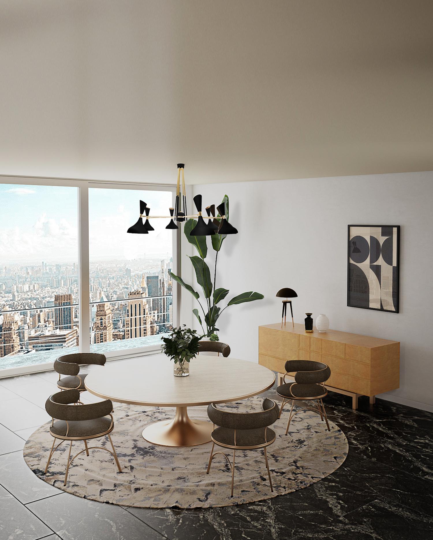 Modern Brass Austin Dining Chair Dobby Textile For Sale at 1stDibs ...