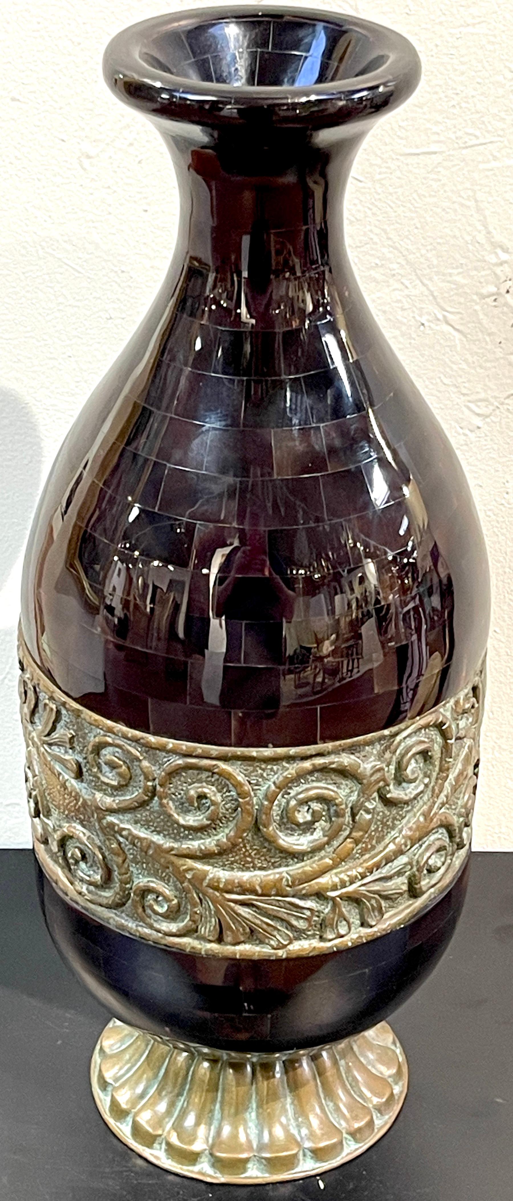 Modern Polished Horn and Patinated Bronze Vase by Maitland Smith For ...