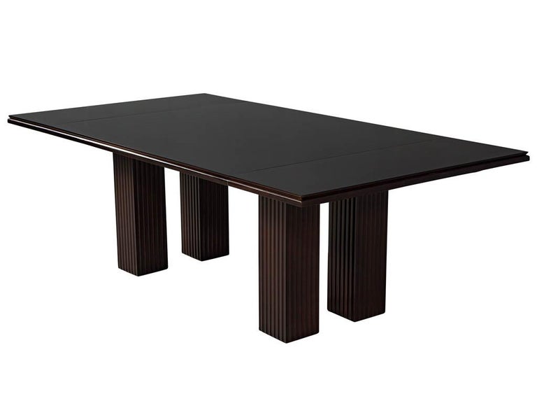 Modern Polished Mahogany Dining Table with Fluted Bases at 1stDibs ...