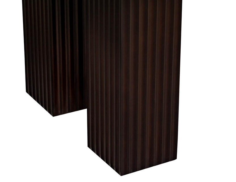 Modern Polished Mahogany Dining Table with Fluted Bases at 1stDibs ...