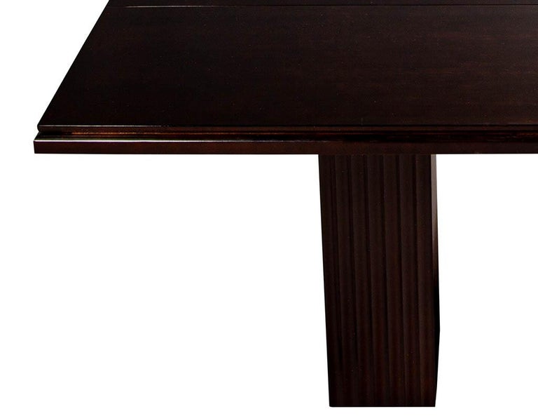 Modern Polished Mahogany Dining Table with Fluted Bases at 1stDibs ...