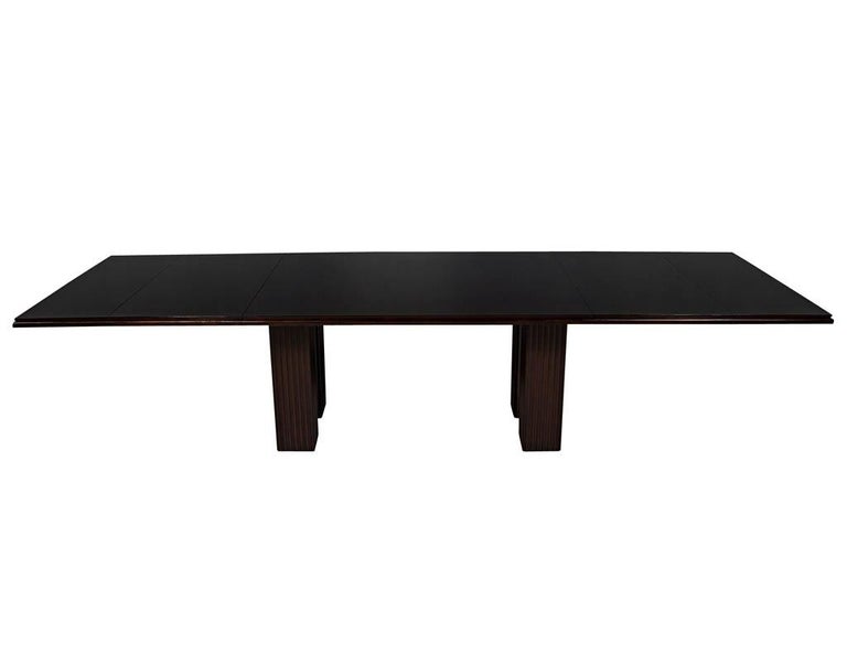 Modern Polished Mahogany Dining Table with Fluted Bases at 1stDibs ...