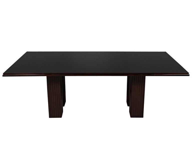 Modern Polished Mahogany Dining Table with Fluted Bases at 1stDibs ...