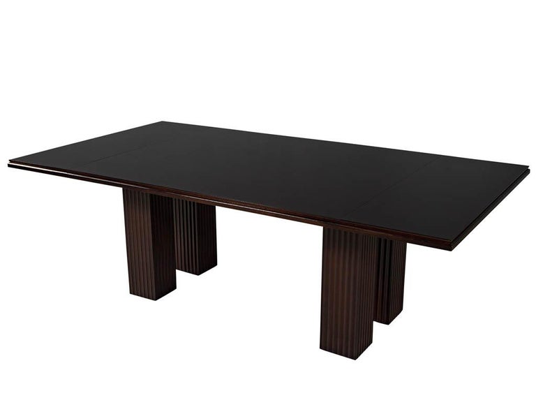 Modern Polished Mahogany Dining Table with Fluted Bases at 1stDibs ...