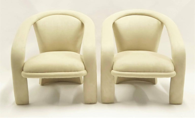Modern Pop Lounge Chairs by Carsons in Ultrasuede at 1stDibs