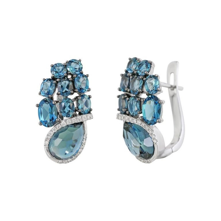 Modern Precious Topaz Diamond Fabulous White Gold Ring For Sale (Free ...