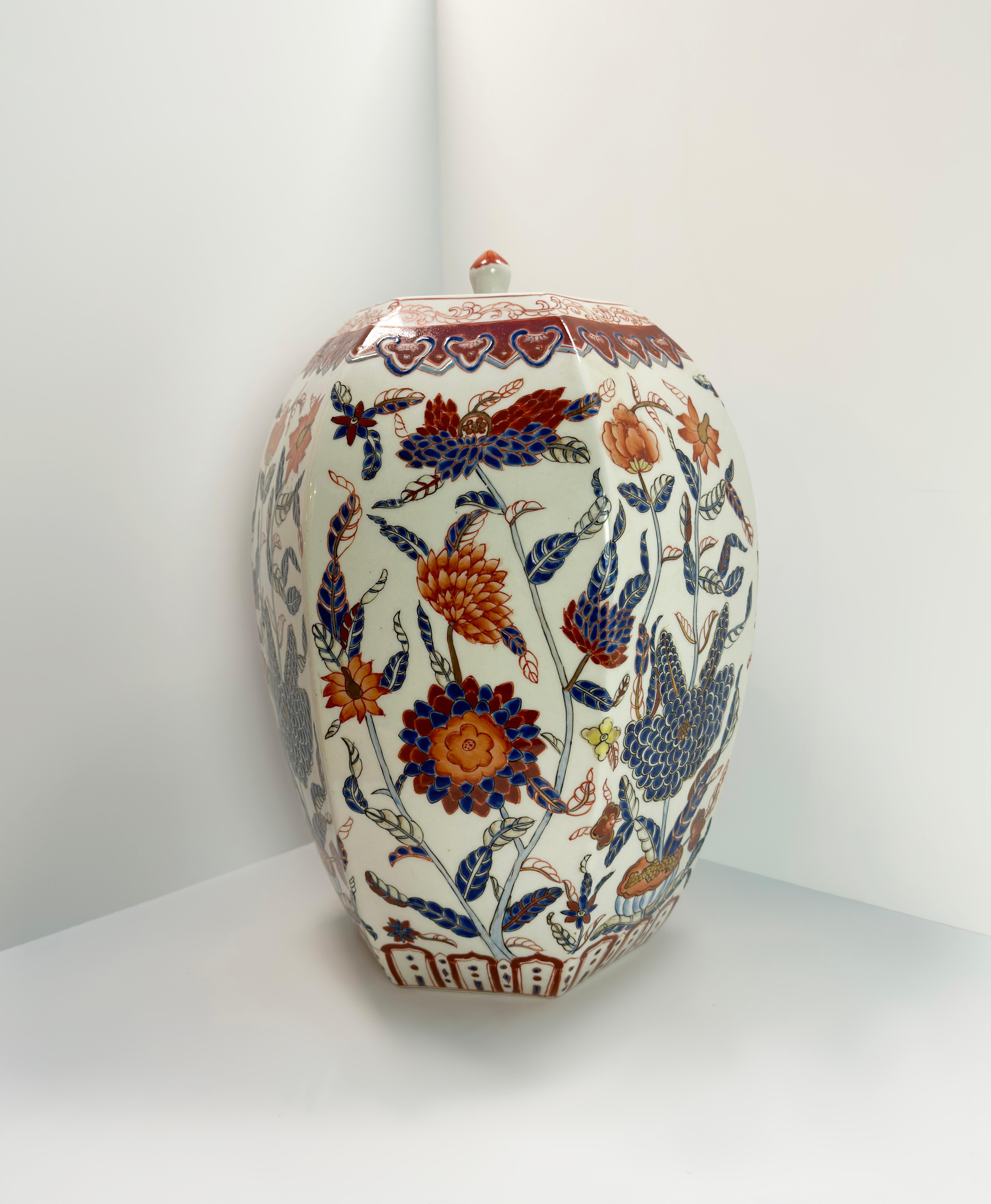 Vintage, Chinese Urn and Gourd Vase, Red and Blue Yangcai Porcelain For ...