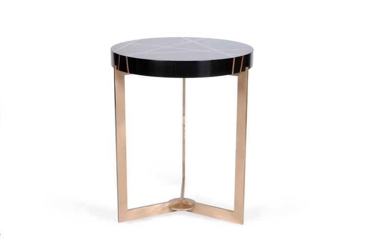 Modern Ray End Table in Bronze and Ebony by Newell Design Studio For ...