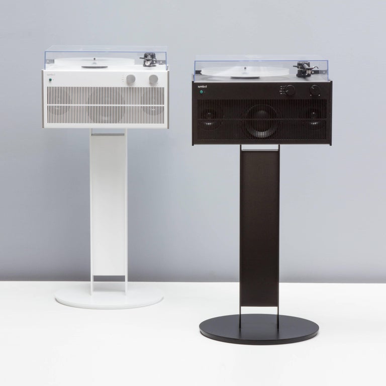 Modern Record Player White Anodized Aluminum Tabletop Setup with Sonos ...