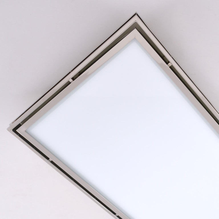 Modern Rectangular, Chrome-Plated Ceiling Light, LED Panel by GMD ...