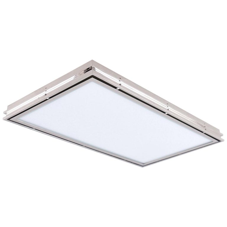 Modern Rectangular, Chrome-Plated Ceiling Light, LED Panel by GMD ...