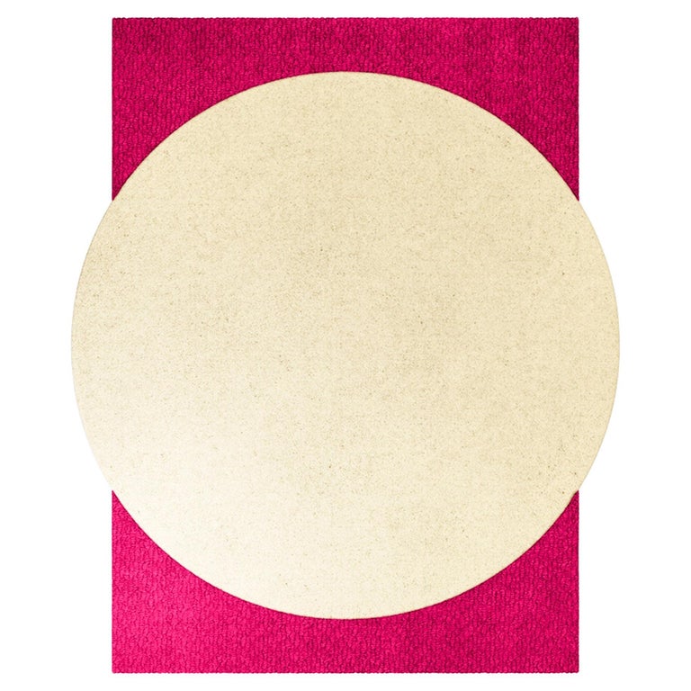 Modern Rectangular Shape Minimal Hand-Tufted Rug in Viva Magenta and ...