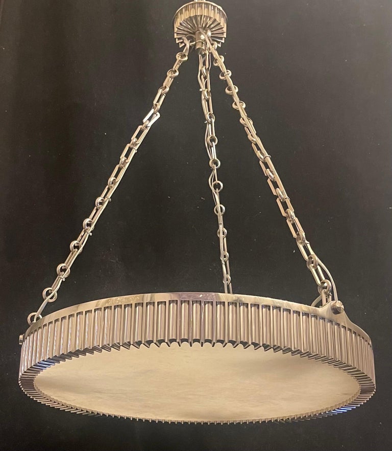 Modern Ribbed Polished Nickel Bronze Rock Quartz Crystal Round ...