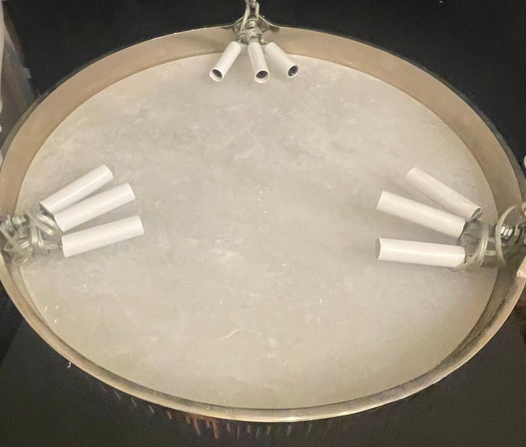 Modern Ribbed Polished Nickel Bronze Rock Quartz Crystal Round ...