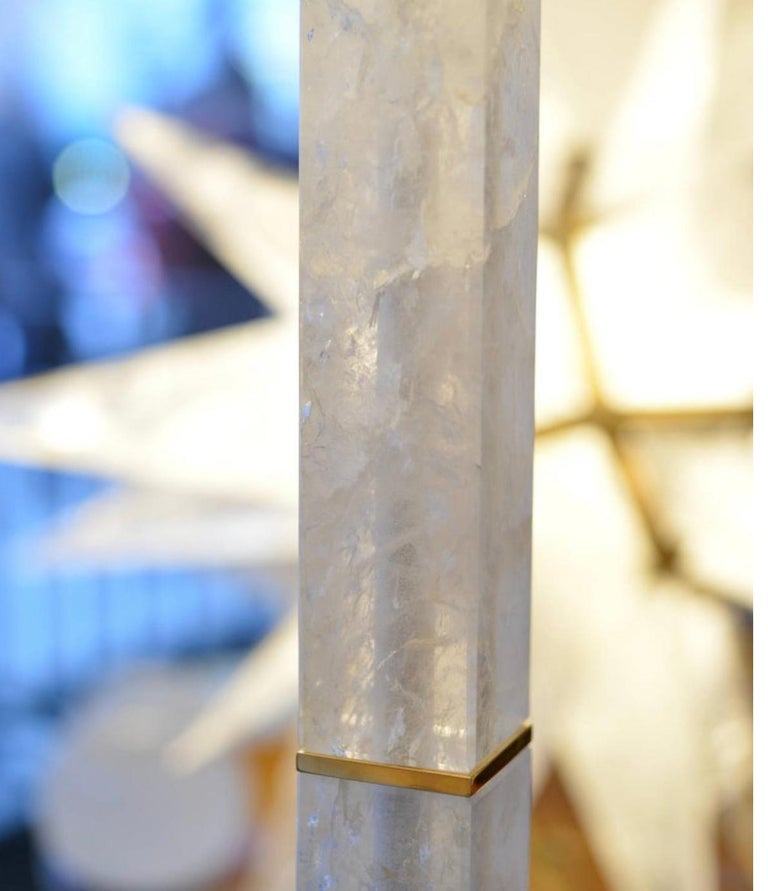 Modern Rock Crystal Quartz Floor Lamps with Gilt Base For Sale at 1stDibs