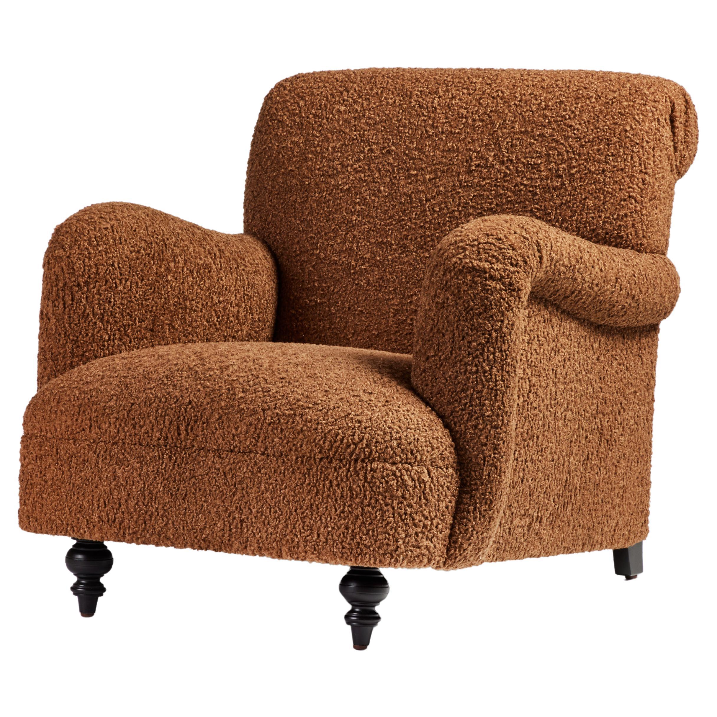 Modern Roll Arm Tight Seat Upholstered Chair with Turned Legs For Sale ...