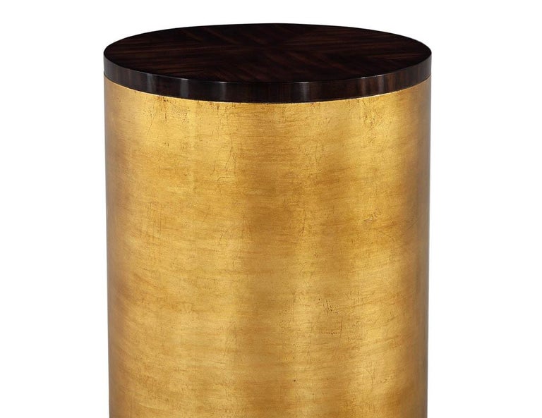 Modern Round Accent Table in Gold Leaf For Sale at 1stDibs