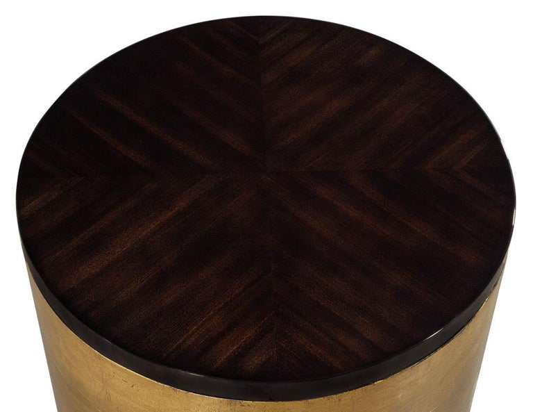 Modern Round Accent Table in Gold Leaf For Sale at 1stDibs