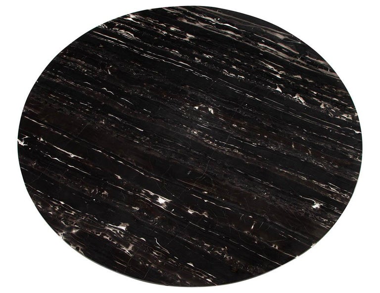 Modern Round Black Marble Top Dining Table For Sale at 1stDibs