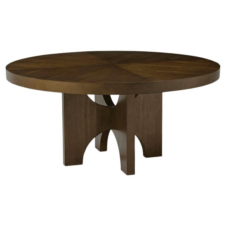 Modern Round Dark Ash Dining Table For Sale at 1stDibs