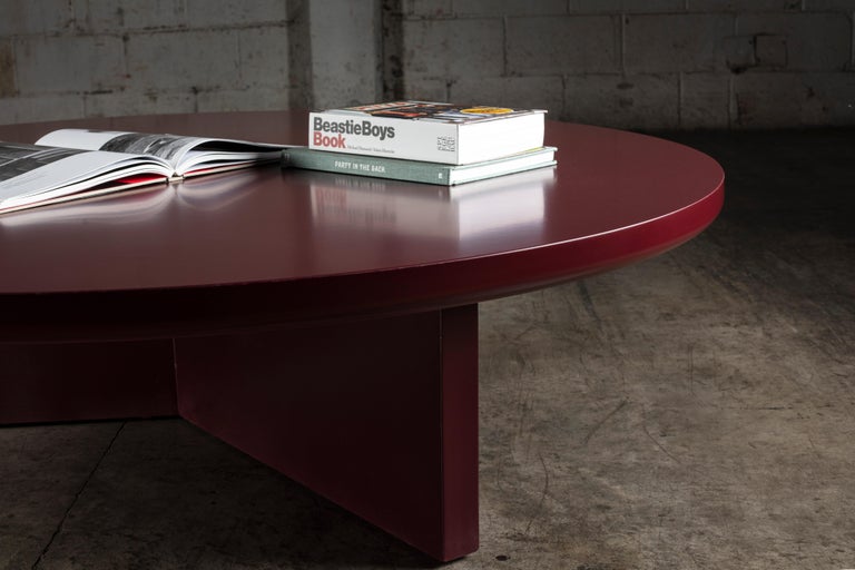 Modern Round Deep Dark Red Coffee Table For Sale at 1stDibs | red ...