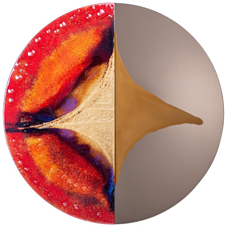 Modern Round Mirror Four Seasons Autumn with Murano Kind Glass For Sale ...