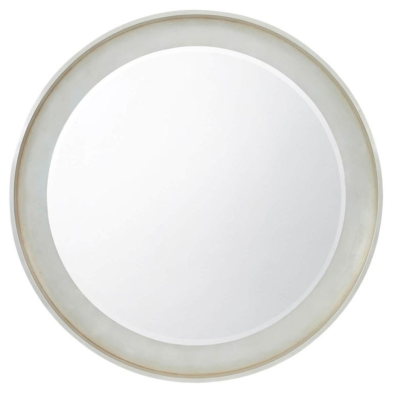 Modern Round Silver Leaf Mirror For Sale at 1stDibs