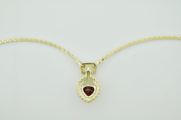 Modern Ruby and Diamond Necklace 2.45 Fancy Shaped Ruby in 18 Karat For ...