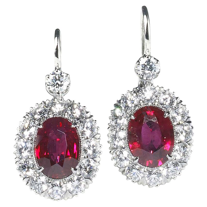 Diamond and Ruby Earring For Sale at 1stDibs