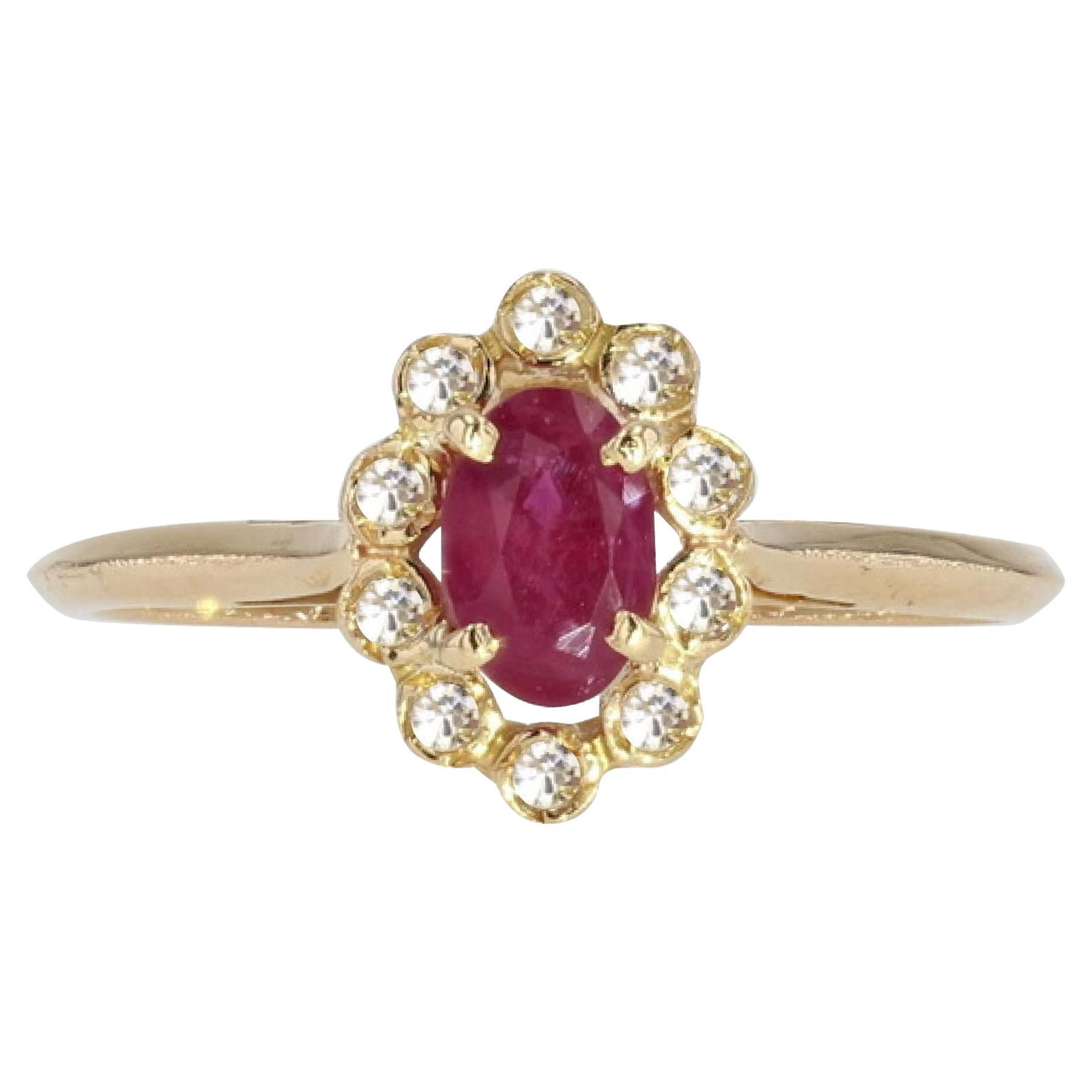 Modern Ruby Diamonds 18 Karat Yellow Gold Pompadour Ring For Sale at ...