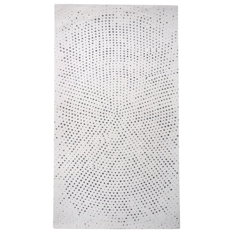 Rug and Kilim's Abstract Rug in White and Black Dot Patterns For Sale ...
