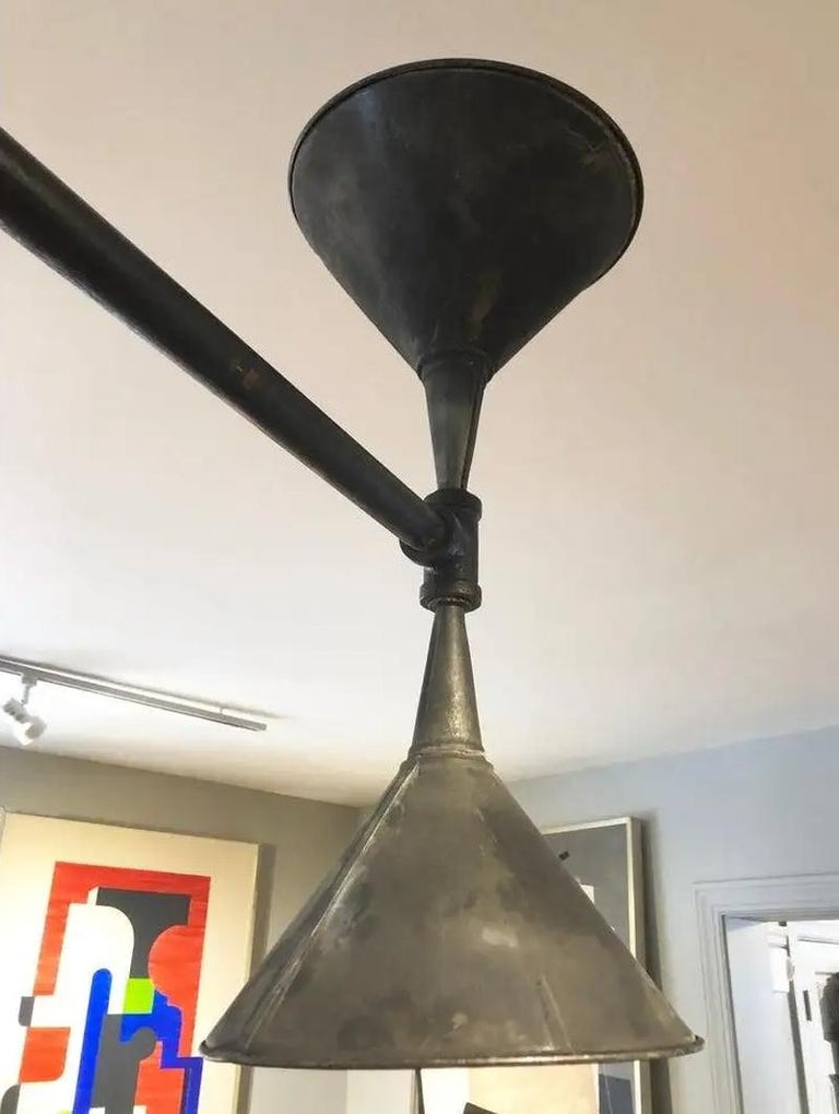 Modern Rustic Industrial Chandelier Made from Antique Pipes and Funnels ...