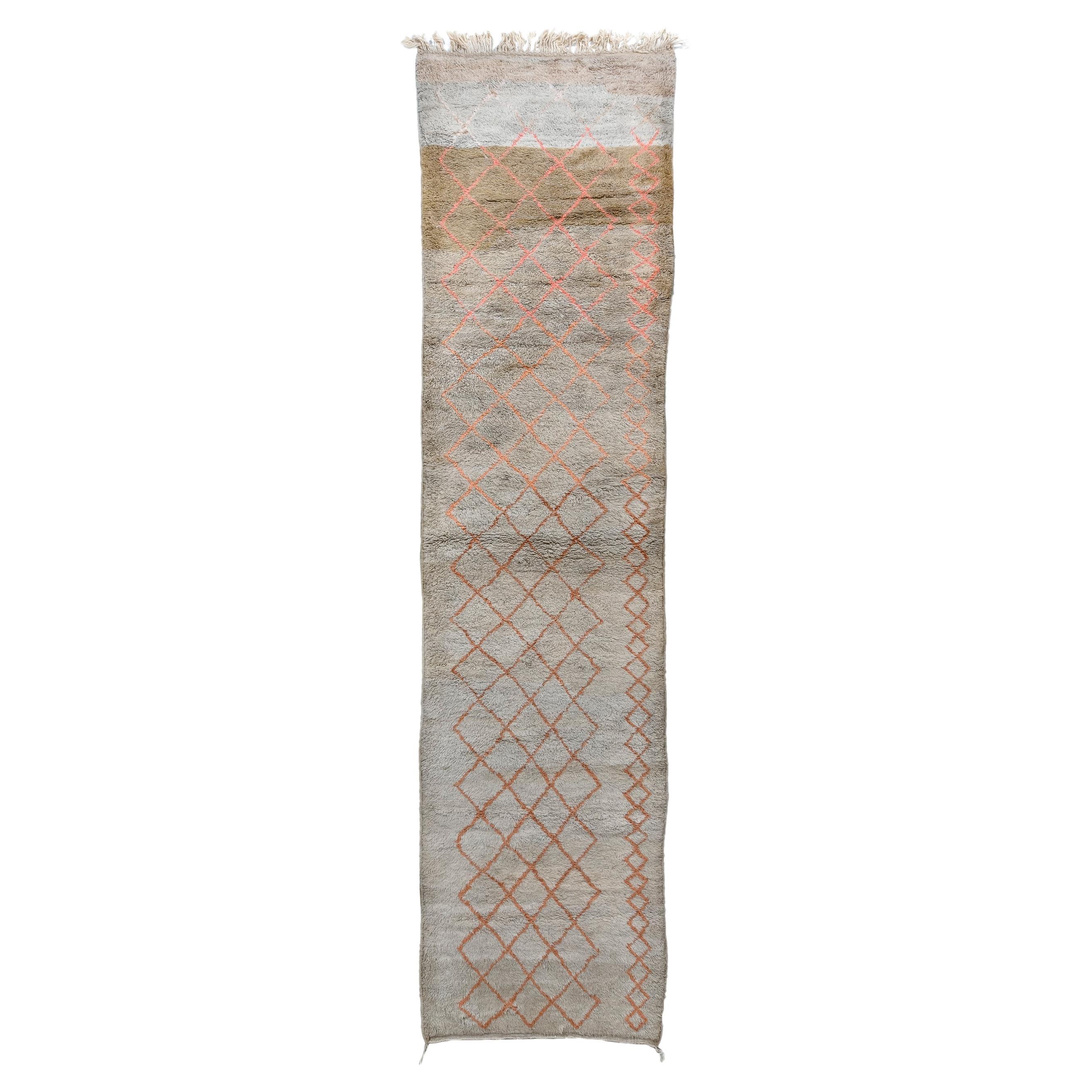 Modern Rustic Moroccan Runner with Unique Design For Sale at 1stDibs