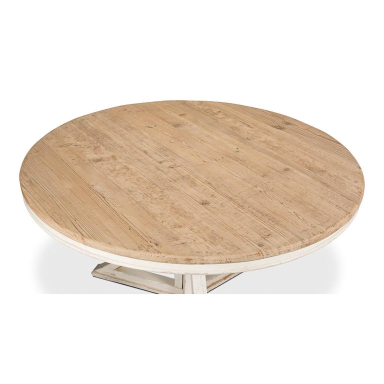 Modern Rustic Round Dining Table For Sale at 1stDibs