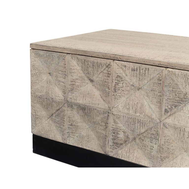 Modern Rustic Square Coffee Table, Small For Sale at 1stDibs