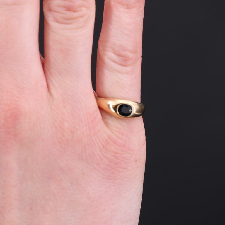 Modern Sapphire 18 Karat Yellow Gold Bangle Ring For Sale at 1stDibs