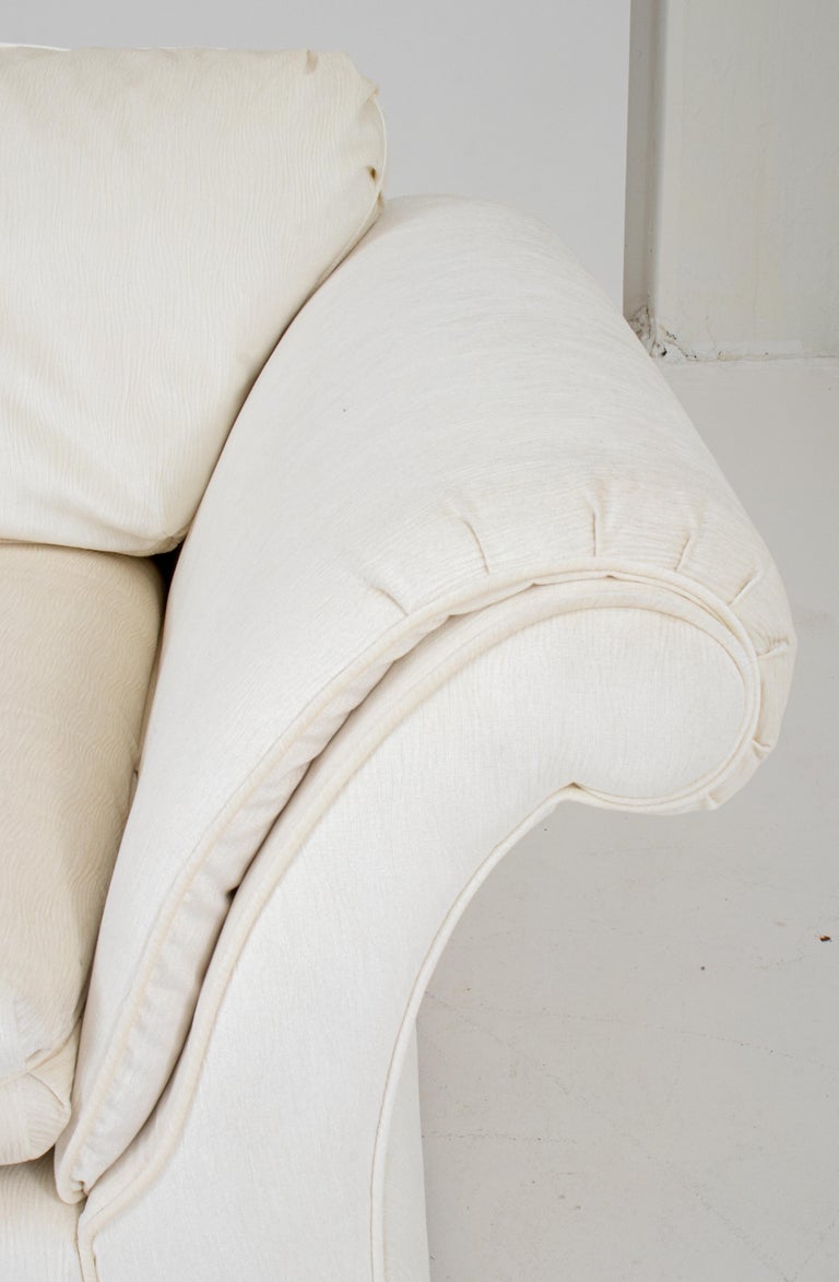 Modern Scroll Arm Upholstered Sofa at 1stDibs