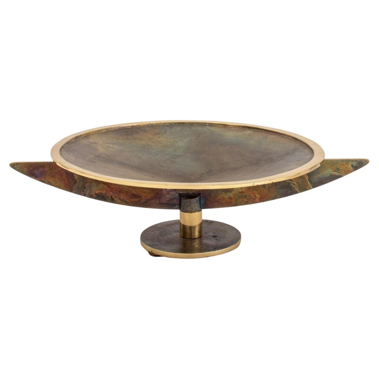 Modern Sculptural Art Gilt Metal Center Plate For Sale at 1stDibs