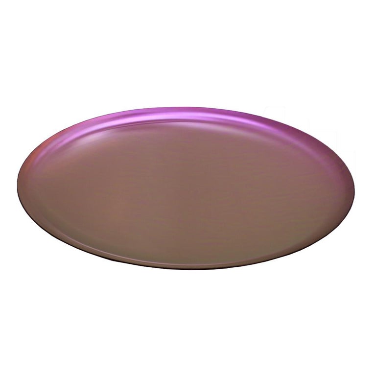 Modern Sculptural Concave Pink Glass French Mirror For Sale at 1stDibs