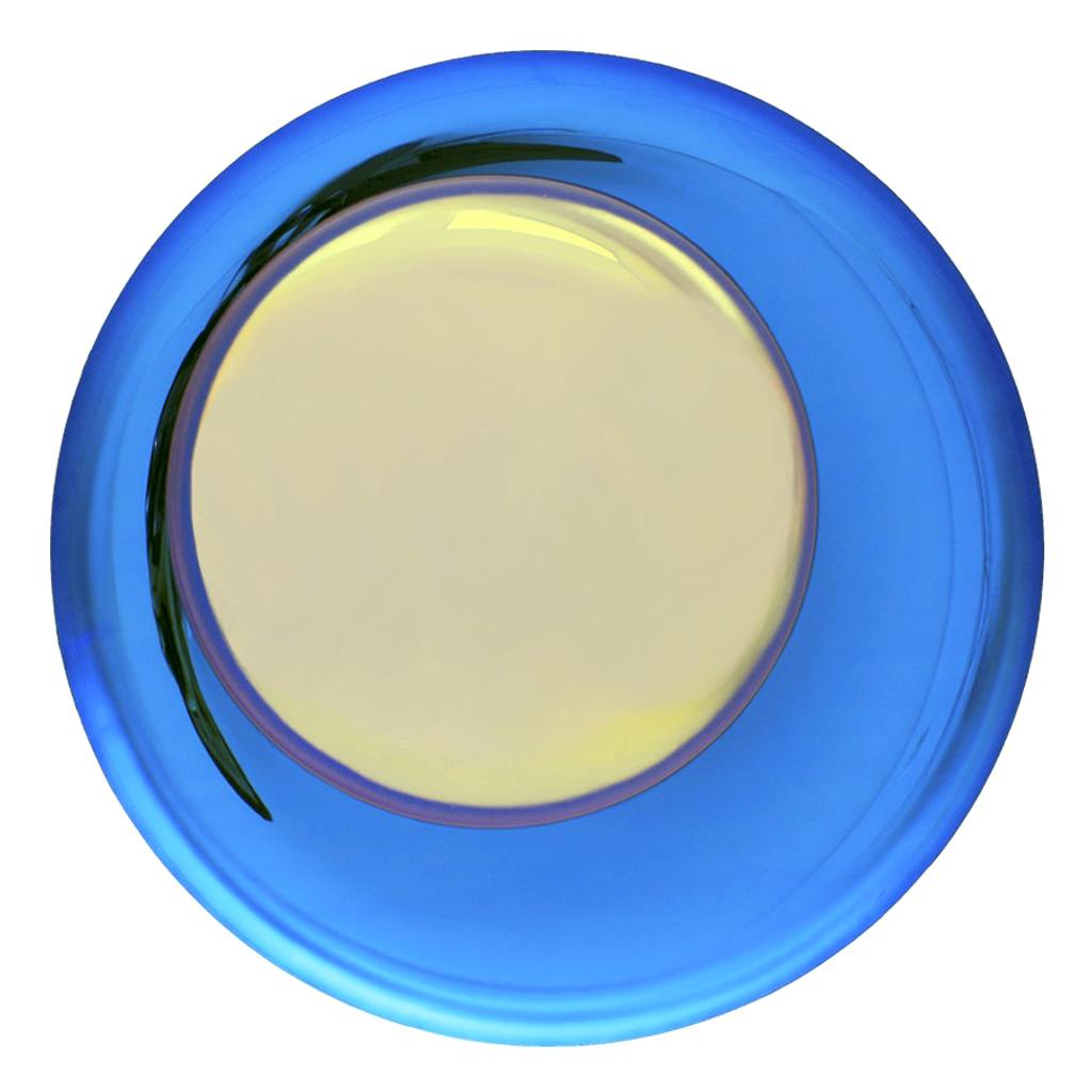 Modern Sculptural Concave Black and Blue Handmade Glass French Mirror ...