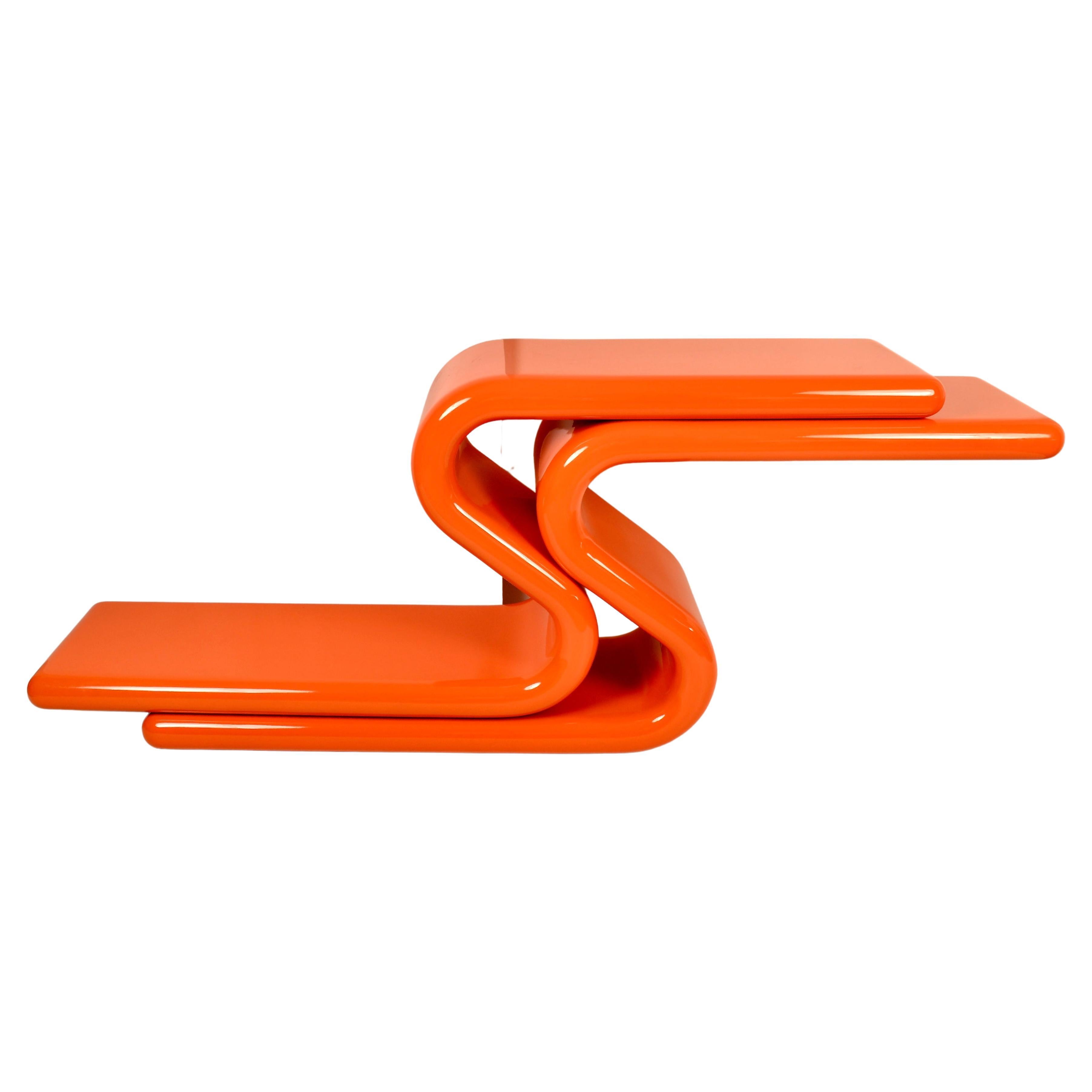 Modern Sculptural Console Table in "Hermes" Orange Lacquer For Sale at ...