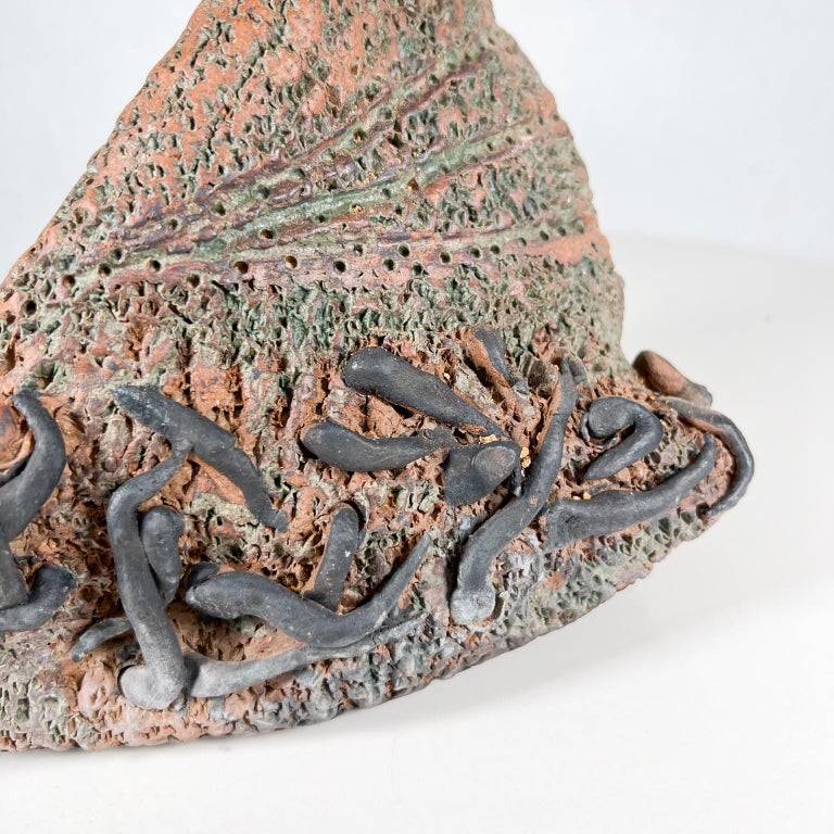 Modern Sculpturally Crafted Abstract Art Textured Sphere Pottery Four ...