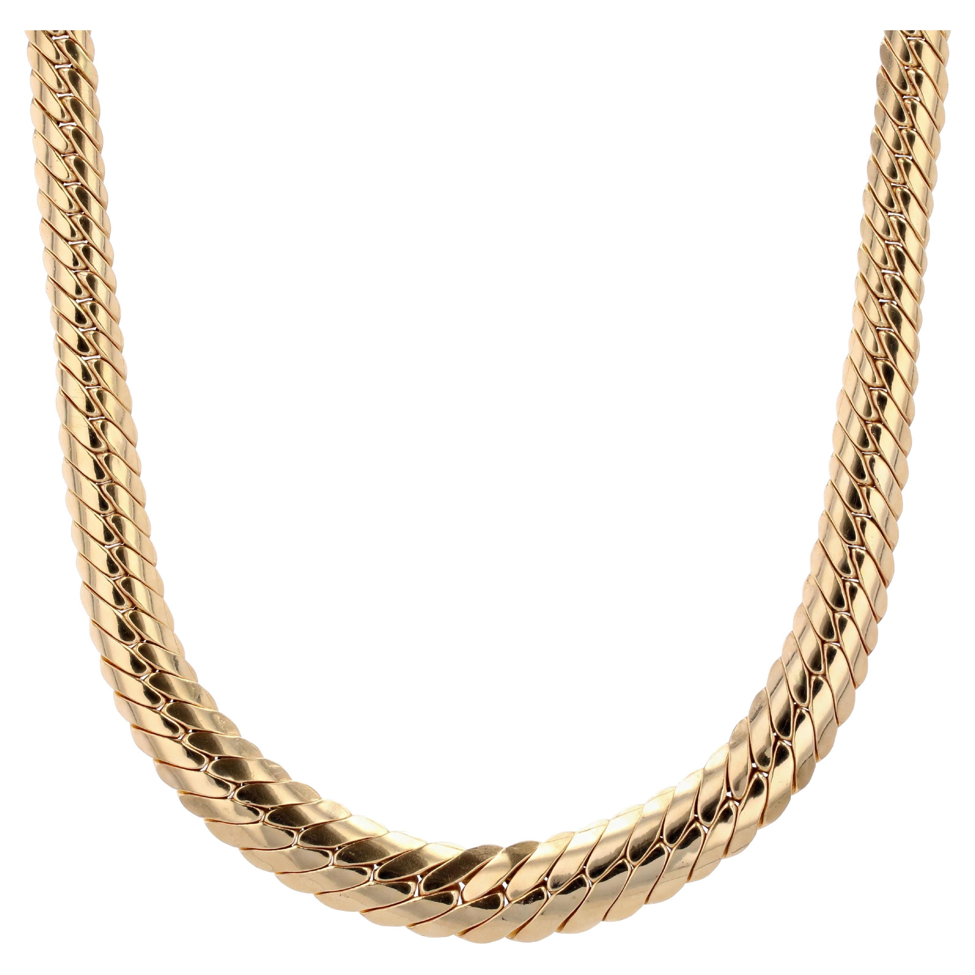 Modern Second-Hand 18 Karat Yellow Gold Necklace at 1stDibs